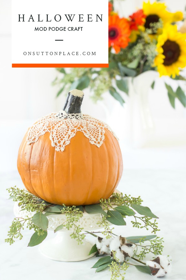 DIY Mod Podge Pumpkin Craft (Fall Decor) - On Sutton Place