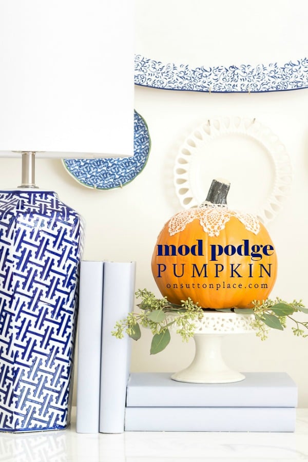 DIY Mod Podge Pumpkin Craft (Fall Decor) - On Sutton Place