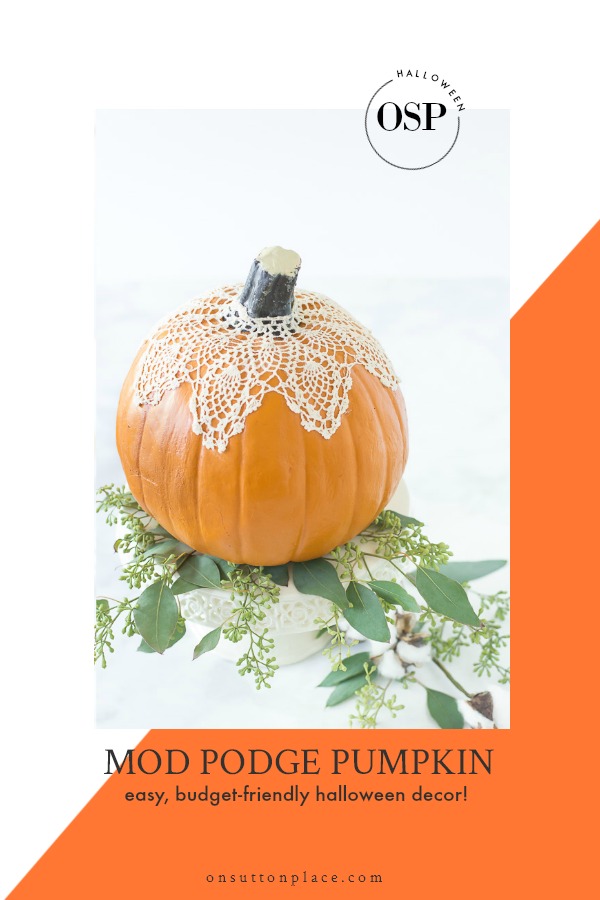 DIY Mod Podge Pumpkin Craft (Fall Decor) - On Sutton Place