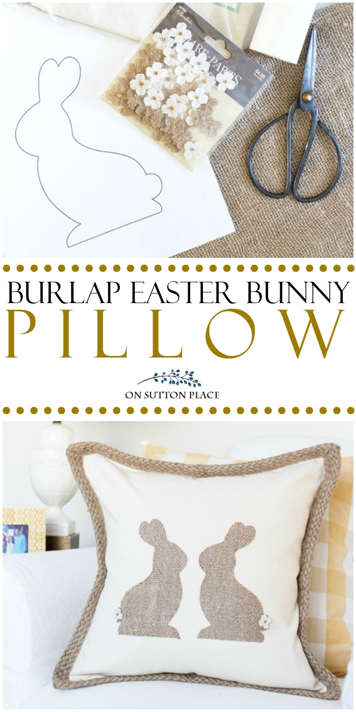DIY Burlap Easter Bunny Pillow Tutorial - On Sutton Place
