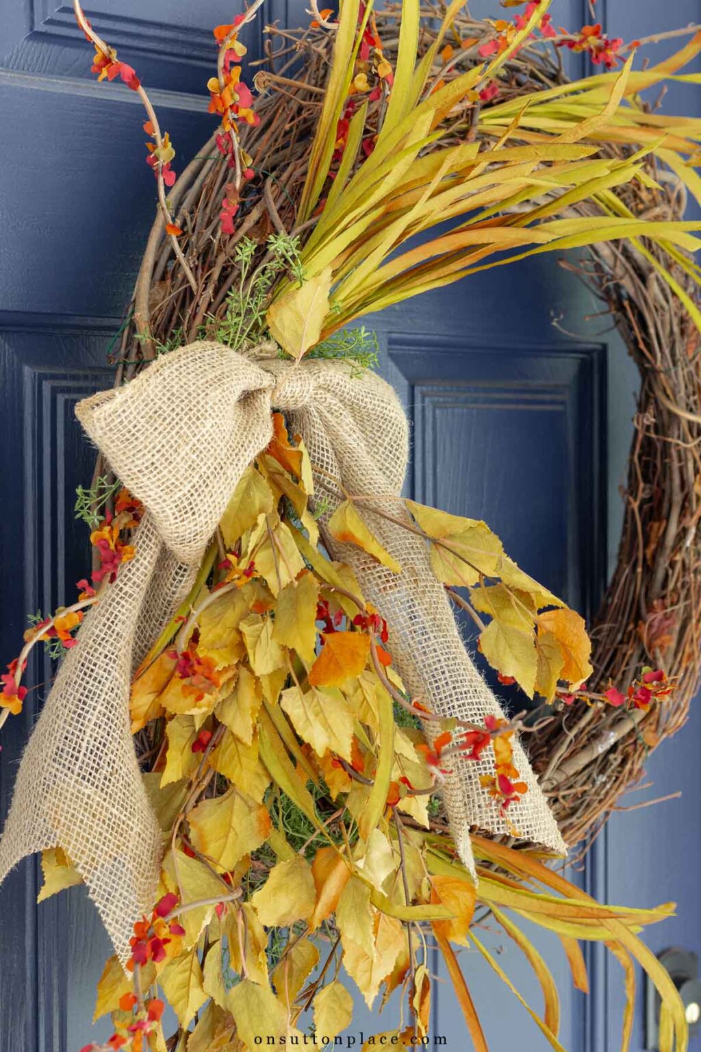 DIY Fall Grapevine Wreath - On Sutton Place