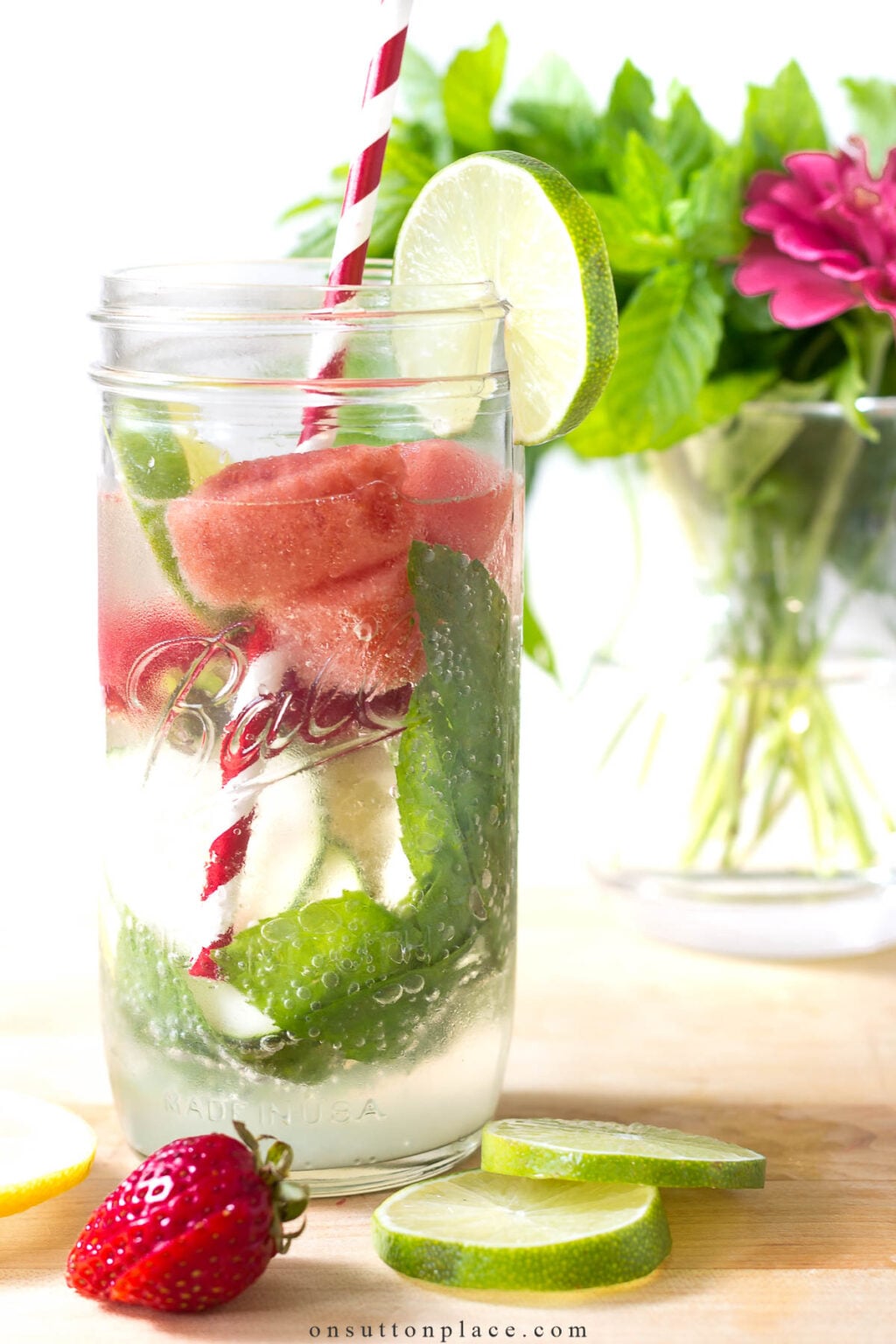 Fruit Infused Water Recipe in Mason Jars - On Sutton Place
