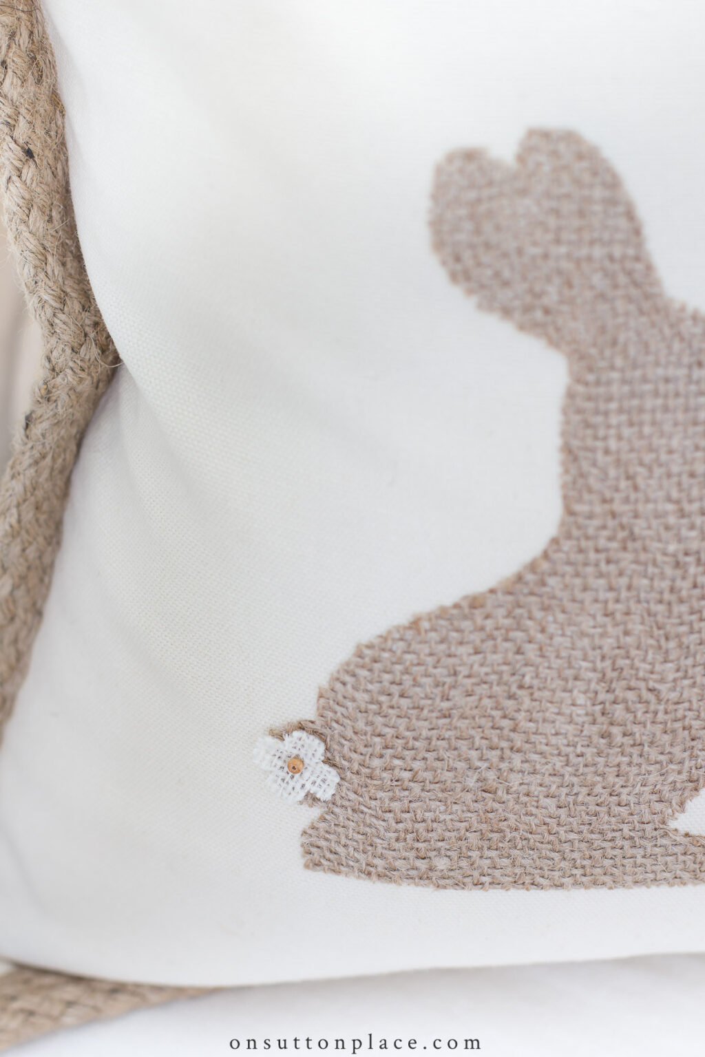 DIY Burlap Easter Bunny Pillow Tutorial - On Sutton Place