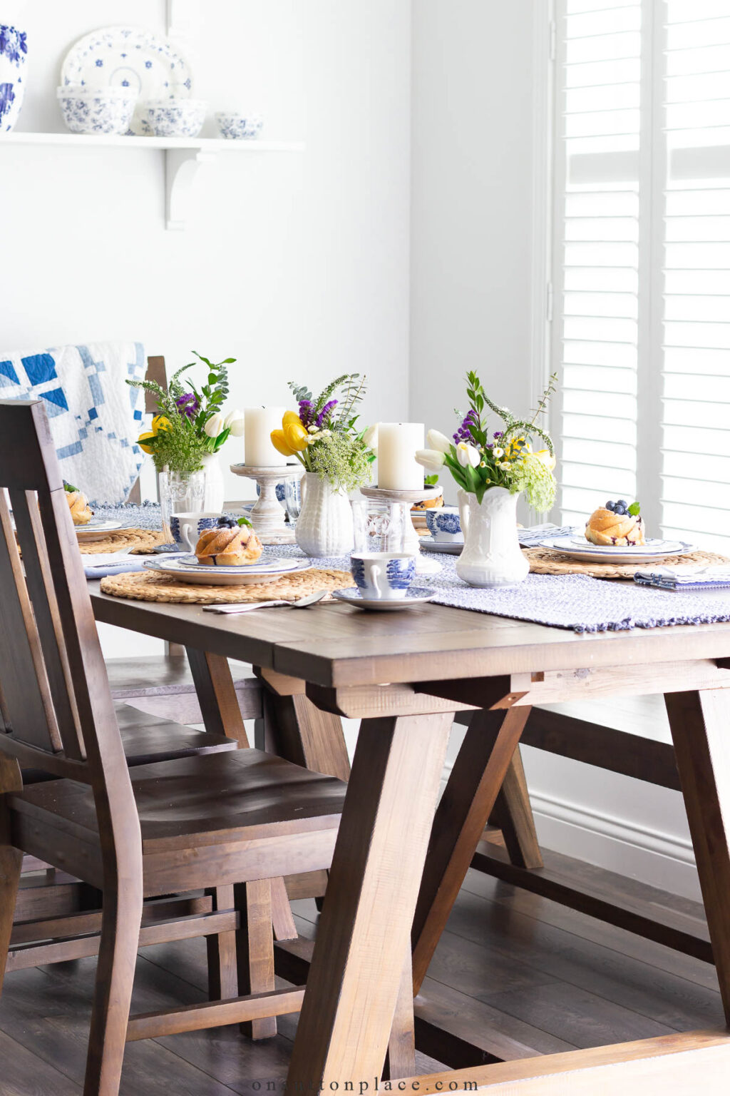 Blue and White Table Setting Ideas for Spring - On Sutton Place