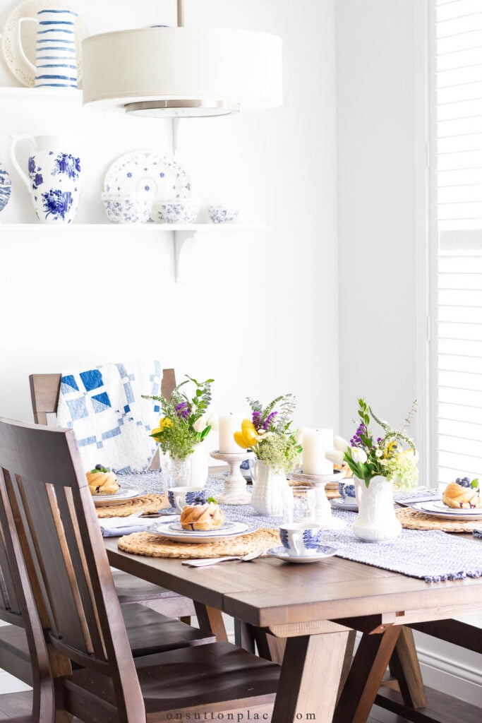 Blue and White Table Setting Ideas for Spring - On Sutton Place