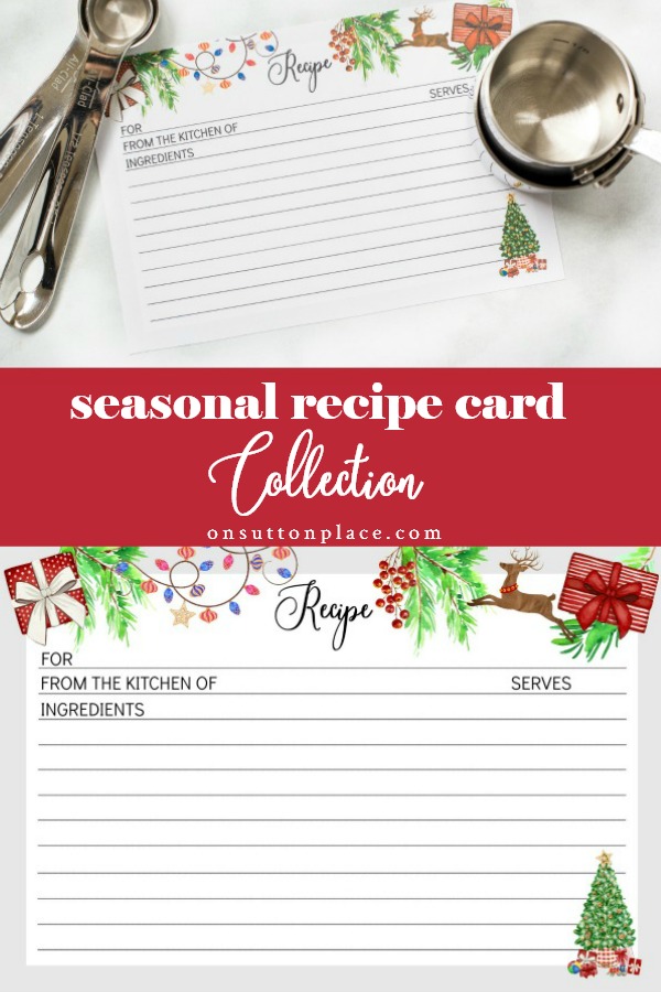 Free Printable Recipe Cards: A Seasonal Collection - On Sutton Place