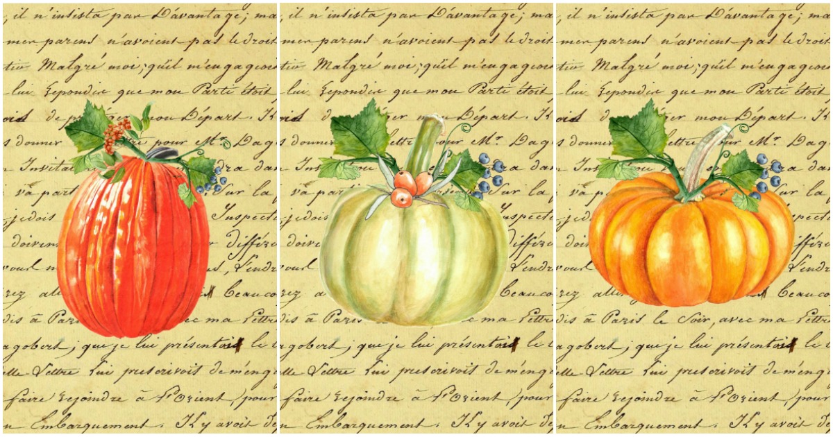Vintage Script Fall Pumpkin Printable Wall Art | On Sutton Place