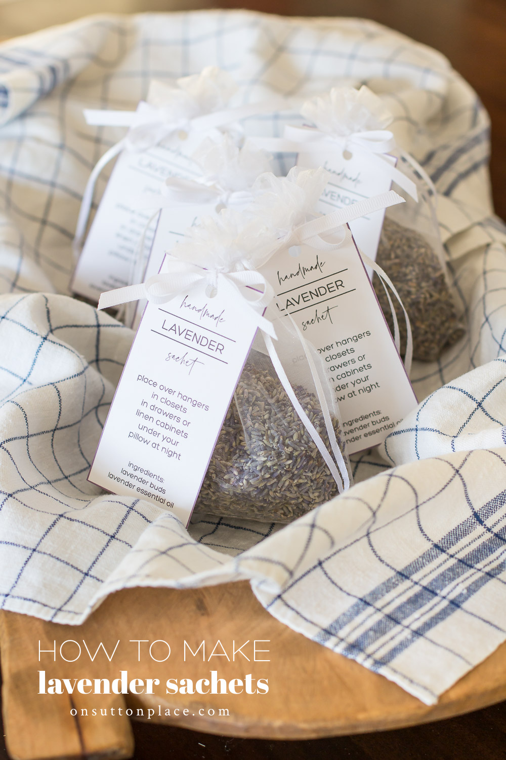 Easy DIY Lavender Sachets with Custom Tags - On Sutton Place