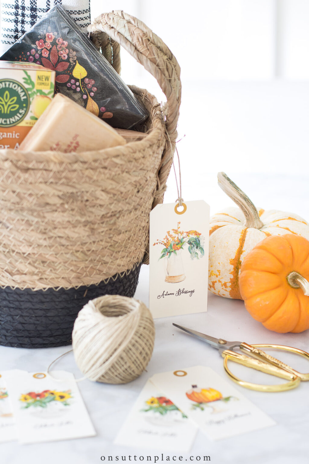 Fall Gift Basket Ideas + Printable Gift Tags - On Sutton Place