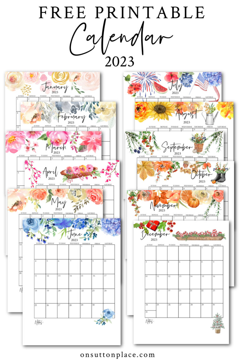 2023 Free Printable Calendar with Planner Pages - On Sutton Place