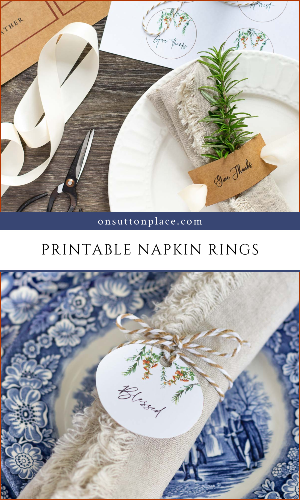 Thanksgiving Napkin Rings | Free Printable - On Sutton Place