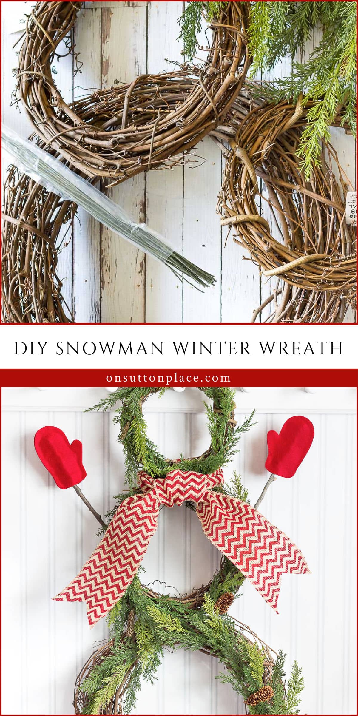 DIY Snowman Wreath - On Sutton Place
