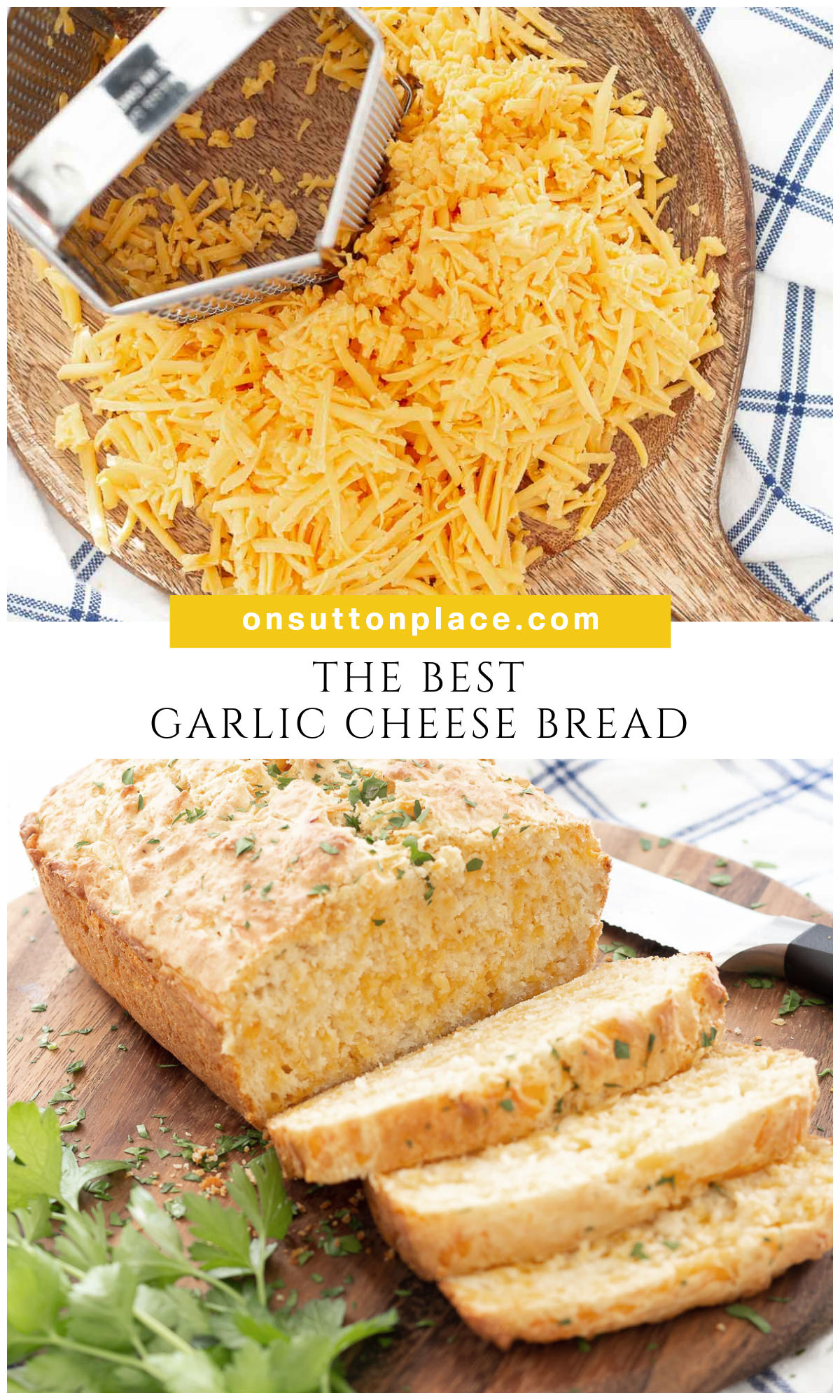 Homemade Garlic Cheese Bread Recipe - On Sutton Place