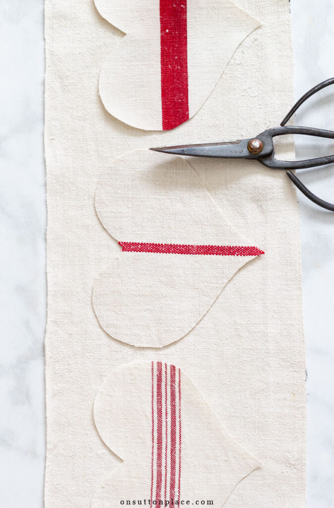 DIY Grain Sack Lavender Heart Sachets - On Sutton Place