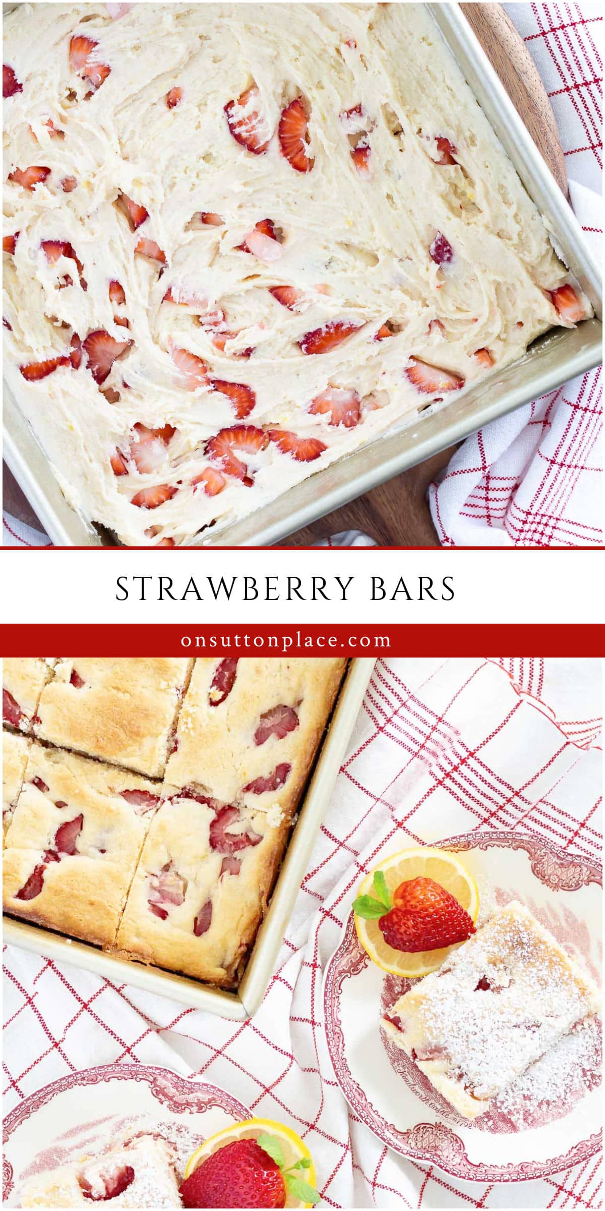 Easy Fresh Strawberry Bars Recipe - On Sutton Place