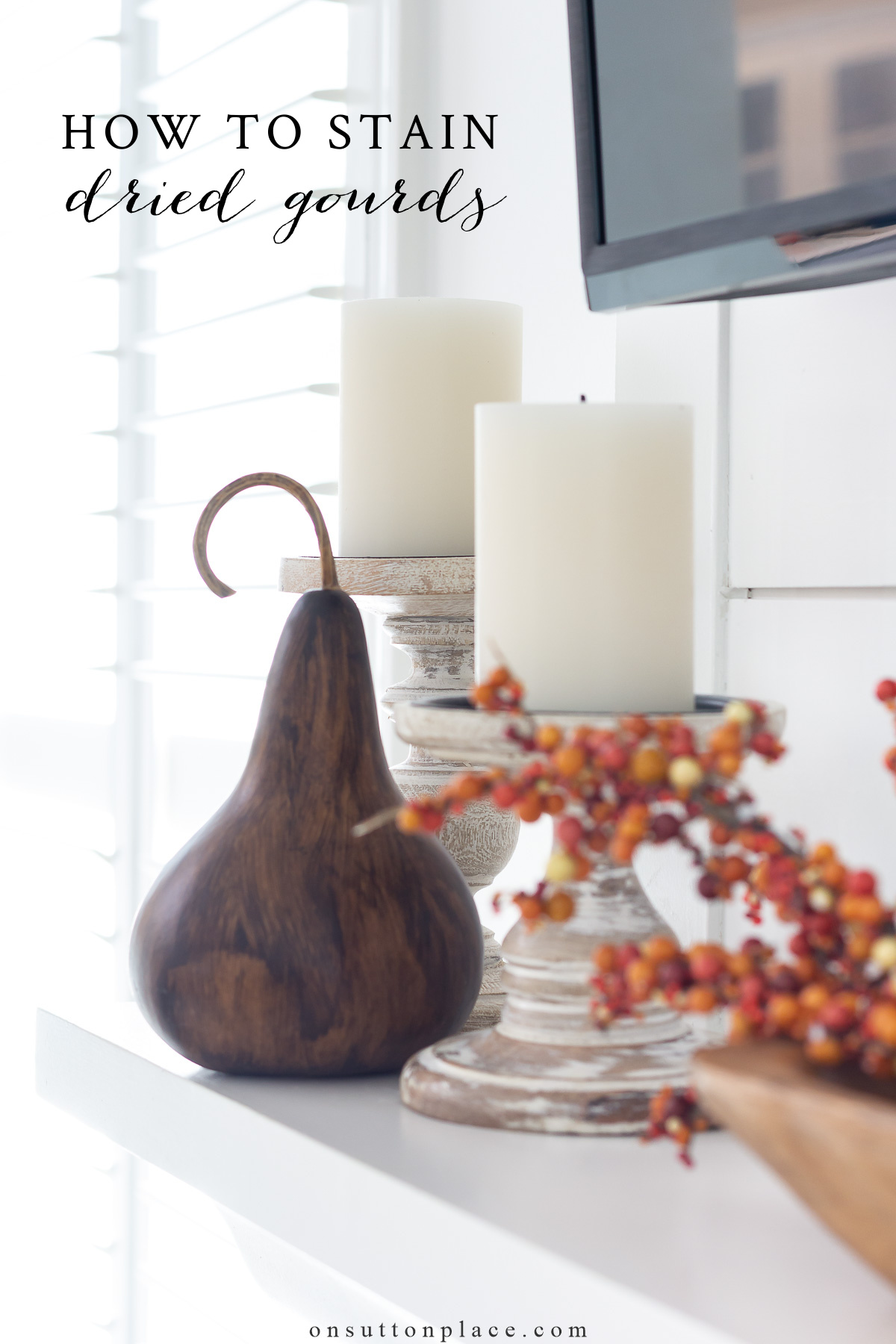 How To Decorate For Fall With Natural Dried Gourds - On Sutton Place