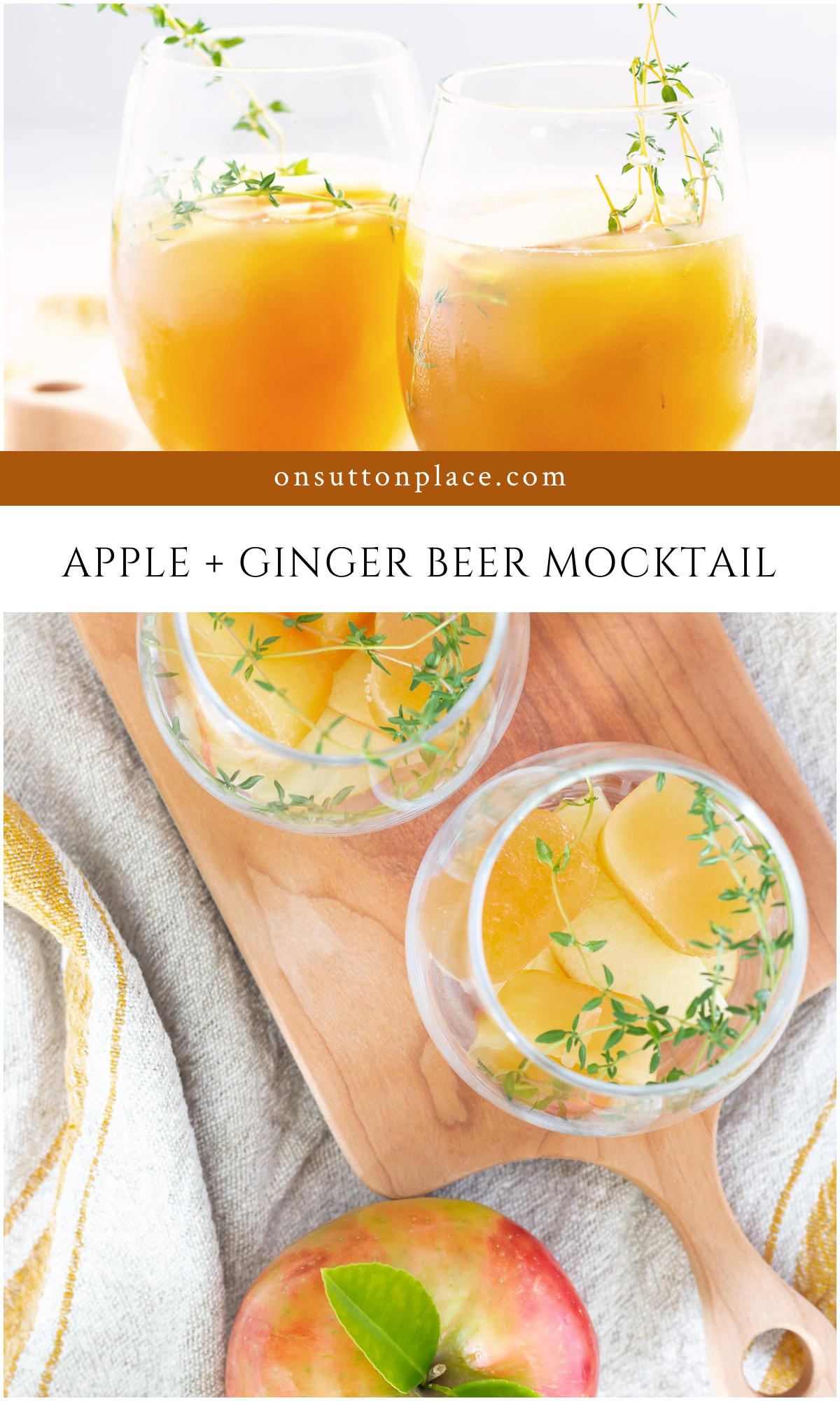 Apple and Ginger Beer Mocktail Recipe - On Sutton Place