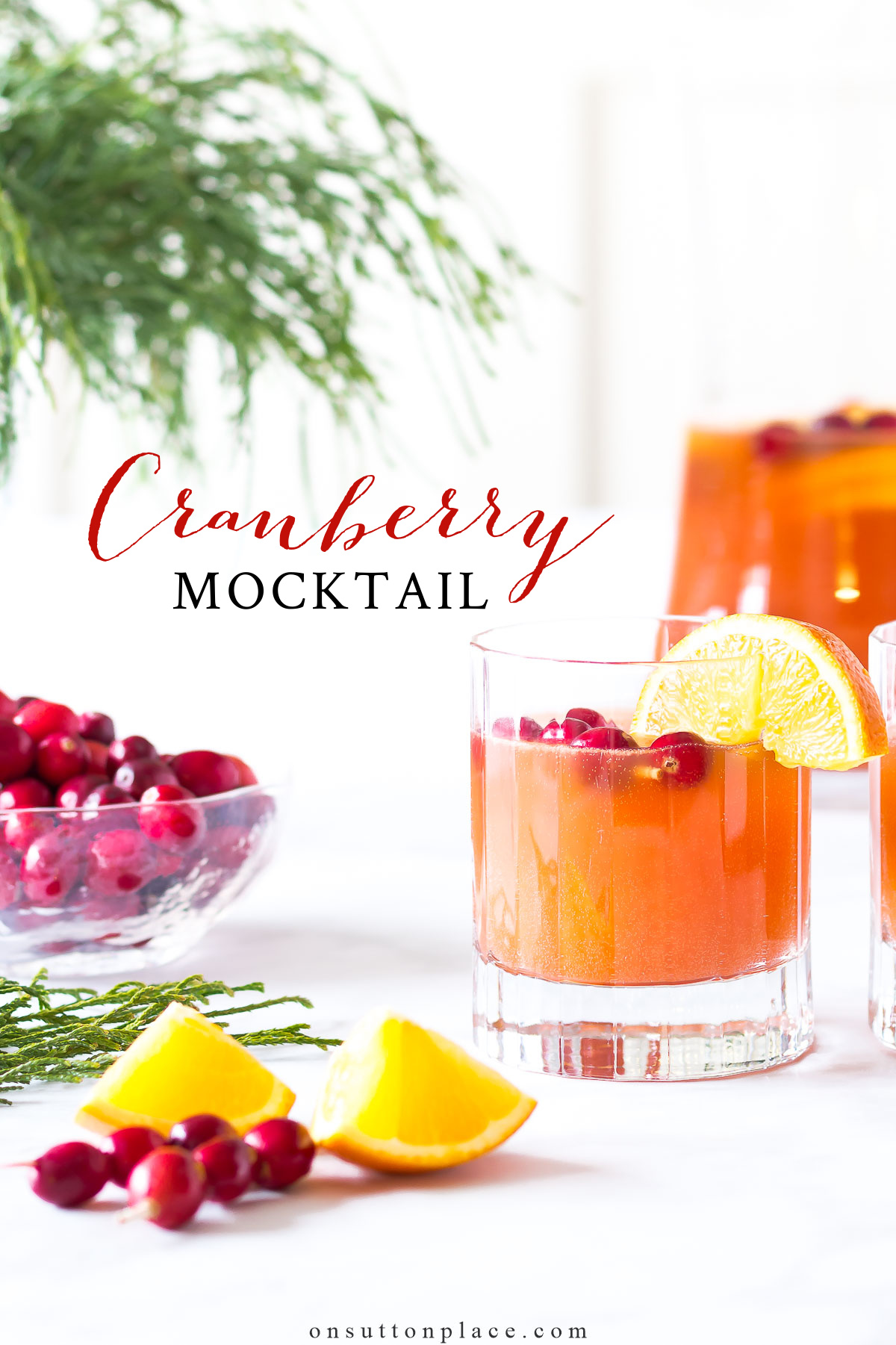 Sparkling Cranberry Mocktail Recipe With Ginger Ale - On Sutton Place