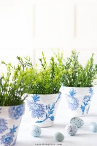 DIY Mod Podge Terra Cotta Pots - On Sutton Place