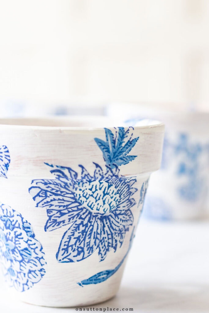 DIY Mod Podge Terra Cotta Pots - On Sutton Place