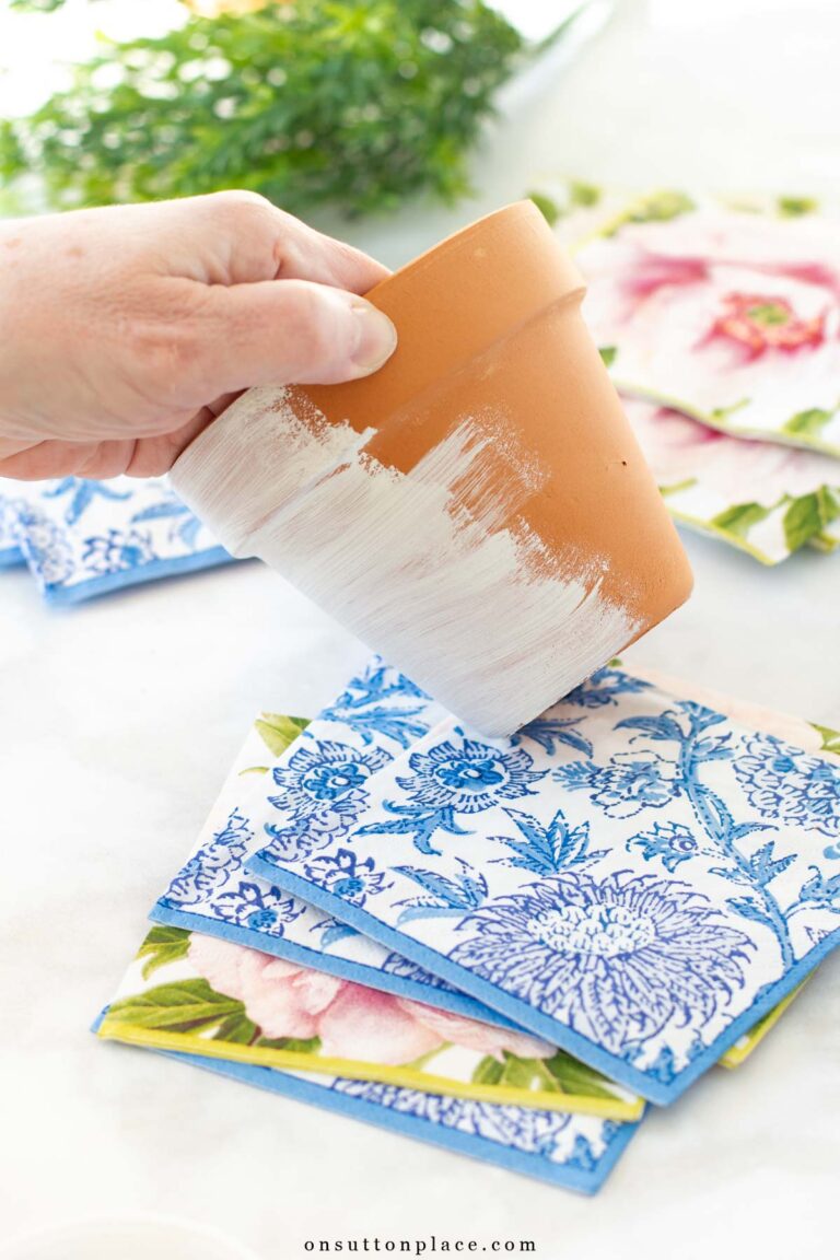 DIY Mod Podge Terra Cotta Pots - On Sutton Place