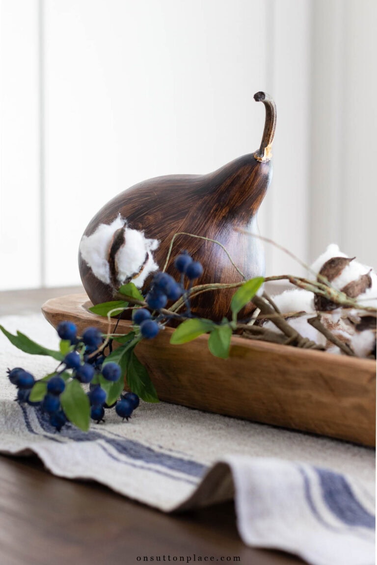 How To Decorate For Fall With Natural Dried Gourds - On Sutton Place