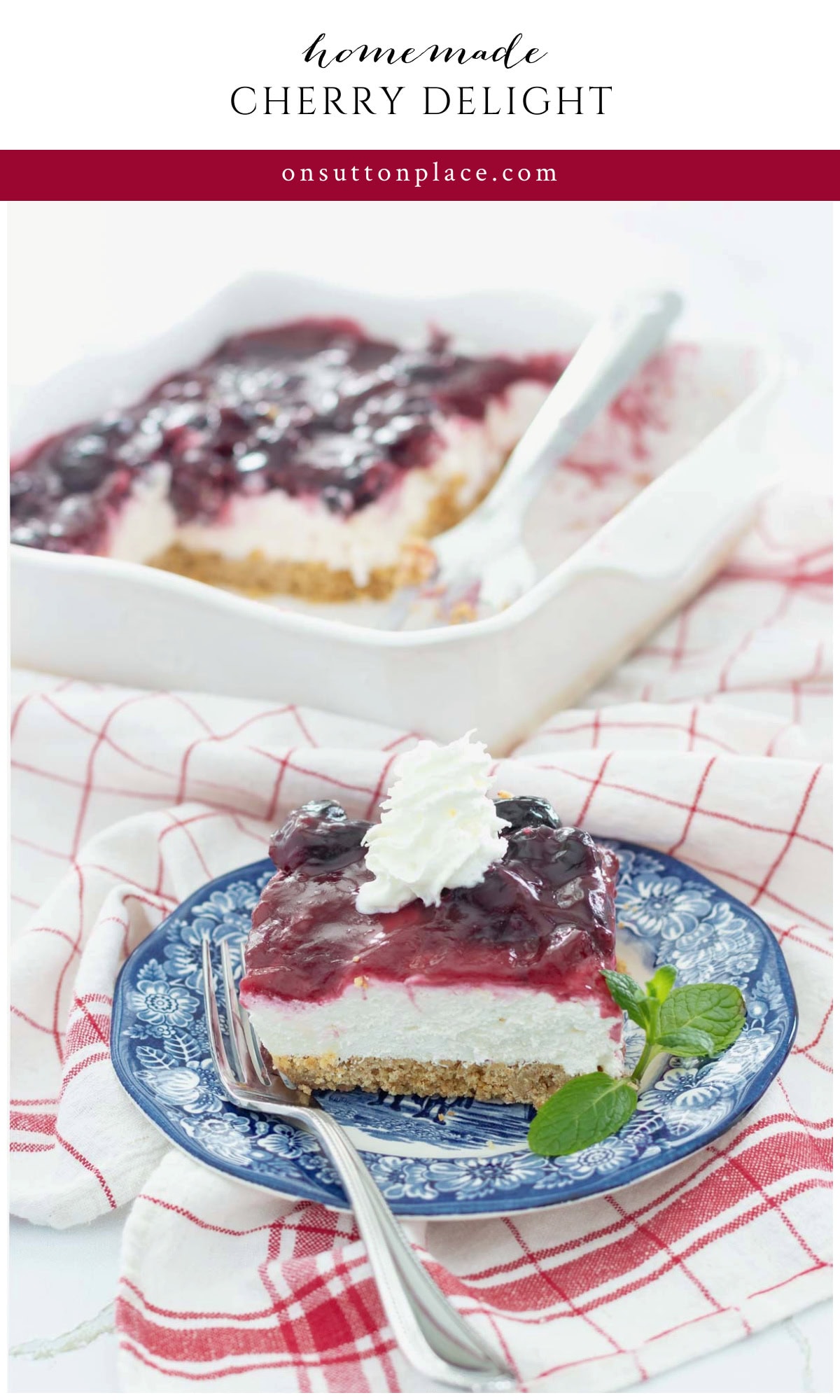 Cherry Delight Recipe With Graham Cracker Crust - On Sutton Place